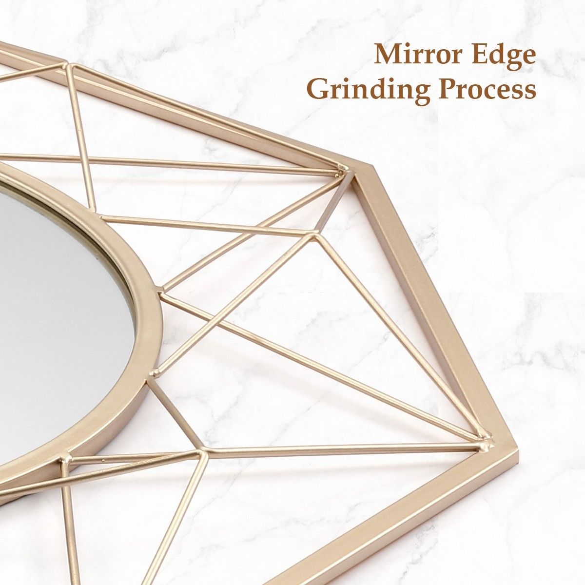 Geometric Shaped 8-Sided Wall Mirror Decorative Vanity Mirror Gold ...