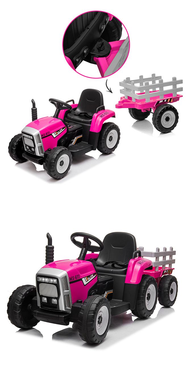 Kids Farm Tractor Electric Ride On Toys 2.4G R/C Remote Control Cars w ...