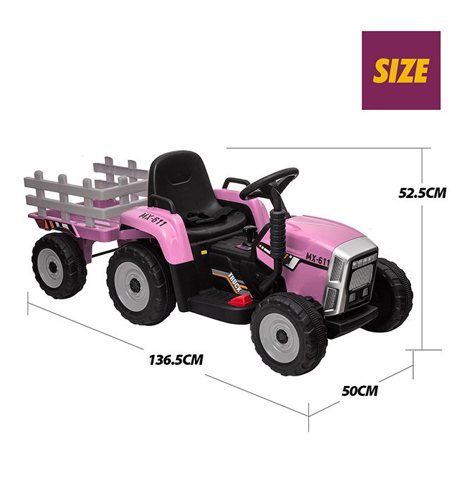 Kids Farm Tractor Electric Ride On Toys 2.4G R/C Remote Control Cars w ...