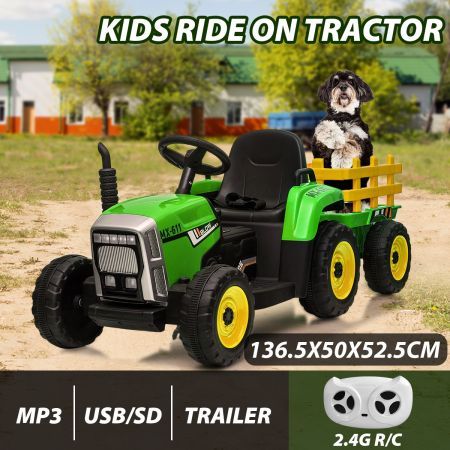 Kids Farm Tractor Electric Ride On Toys 2.4G R/C Remote Control Cars w ...