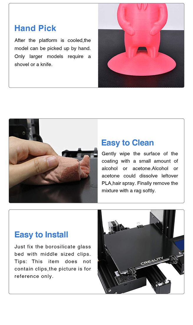 Upgraded 3D Printer Glass Bed Surface Build Plate For Ender 3, Ender 3X ...