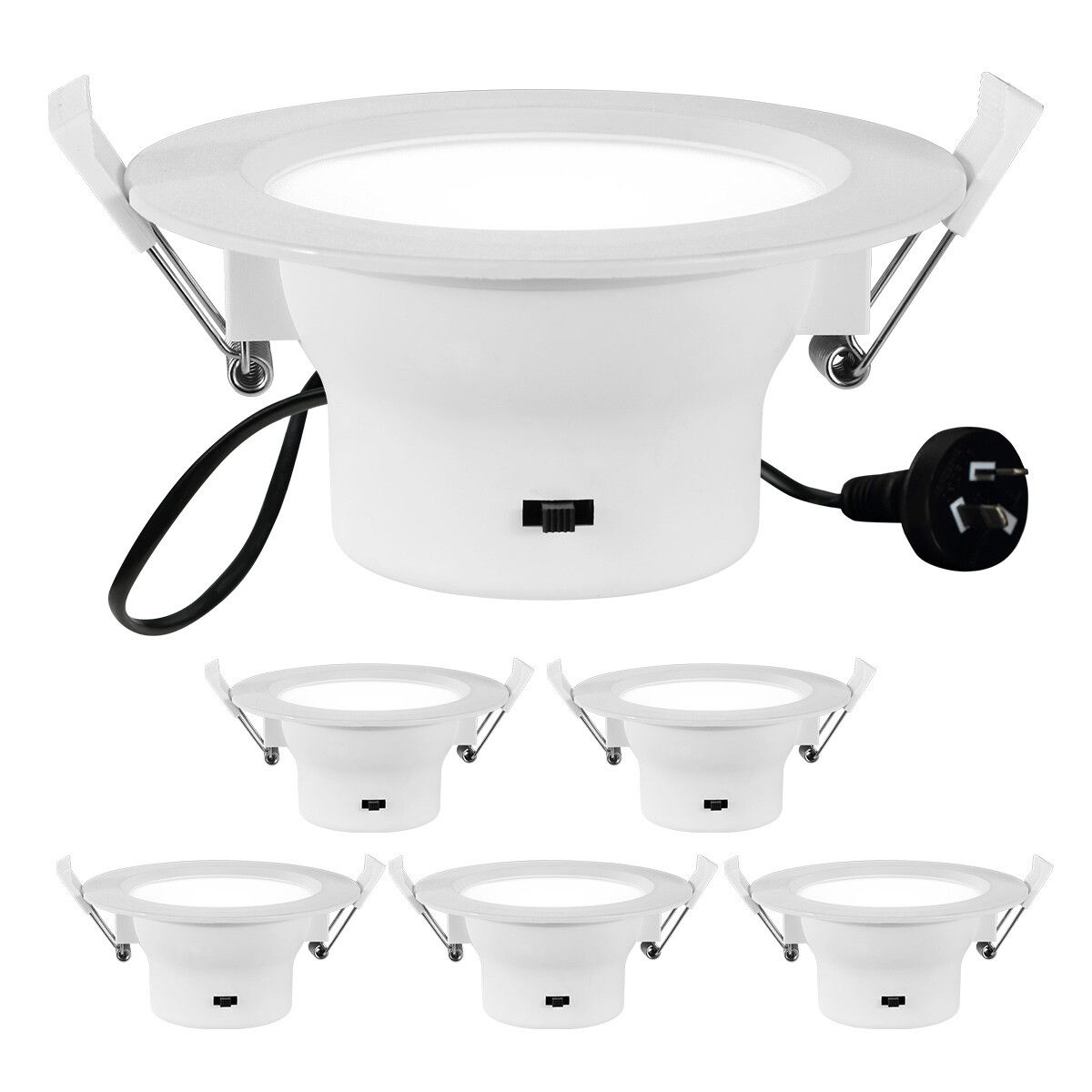 6x LED Downlight Kit 9W 90MM Ceiling Bathroom CCT Changeable Colour ...