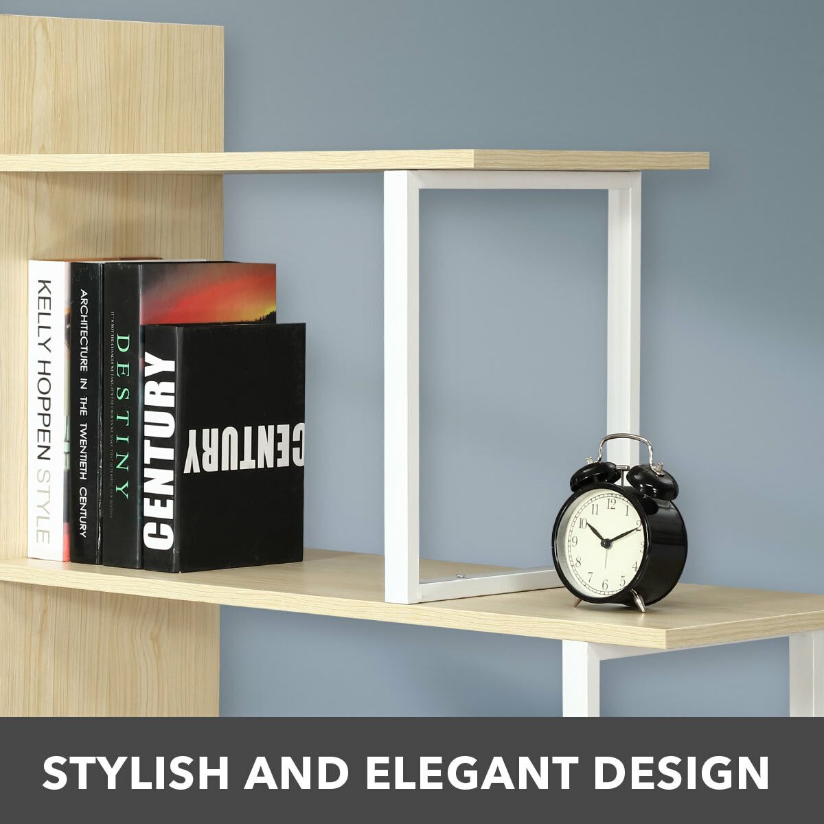 Multi-Level Ladder Bookshelves Bookcase Display Shelf Storage Cube Unit ...