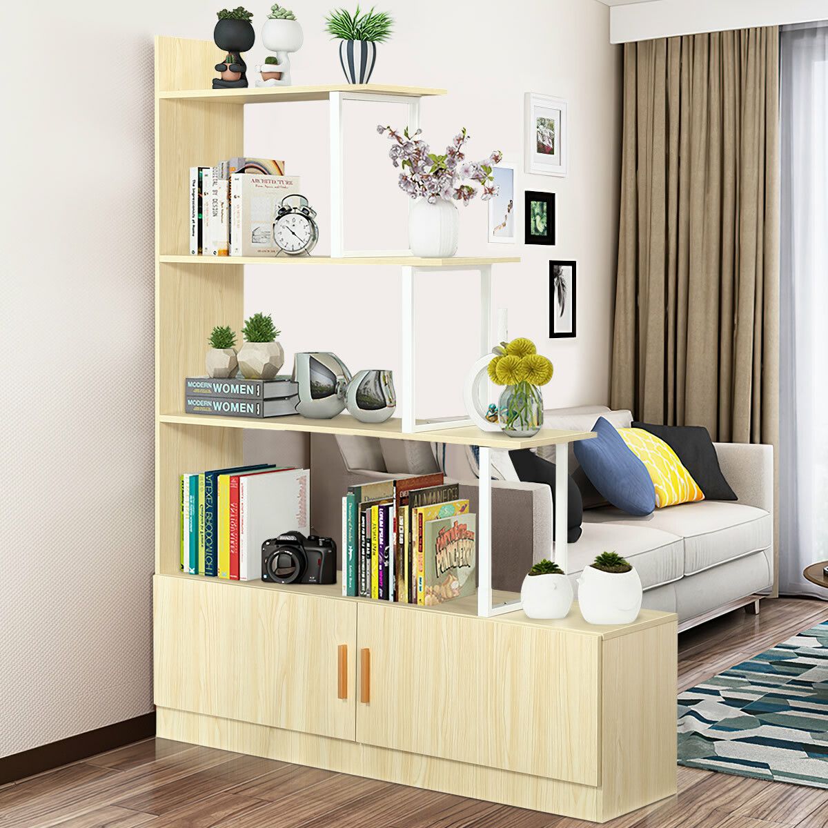 5 Tier Ladder Bookshelf Bookcase Storage Cube Cabinet Display Shelf ...