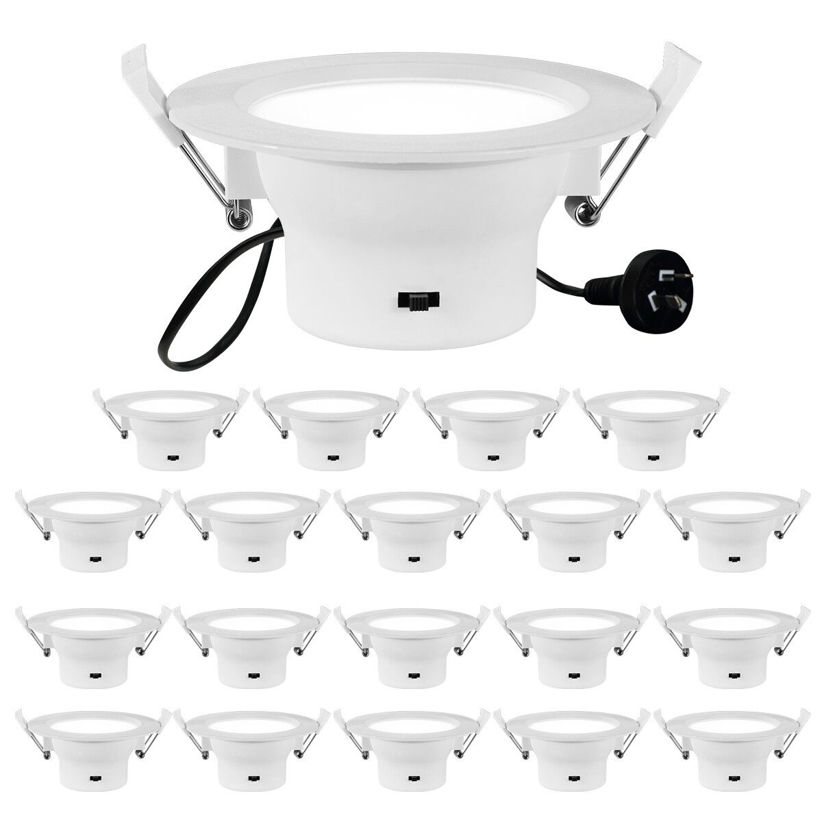 20x LED Downlight Kit Ceiling Bathroom Tri-colour CCT Changeable ...