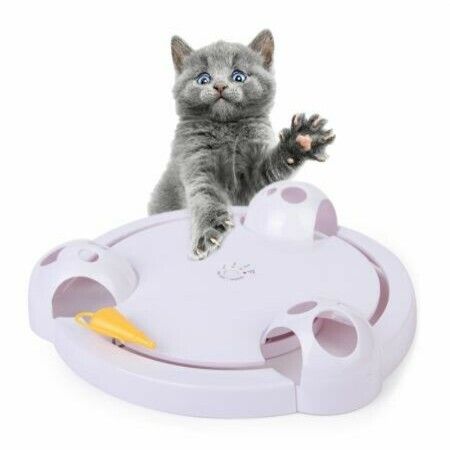Electric Cat Toys Smart Teasing Cat Stick Crazy Game Spinning Turntable ...