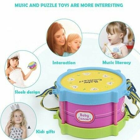 Baby Musical Drum Toys, Toddler Musical Instruments Shakers Percussion ...