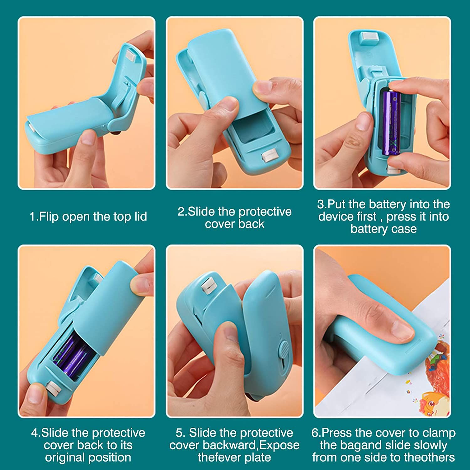 2 in 1 Mini Slide Heat Sealer Portable Capper Food Saver Household ...