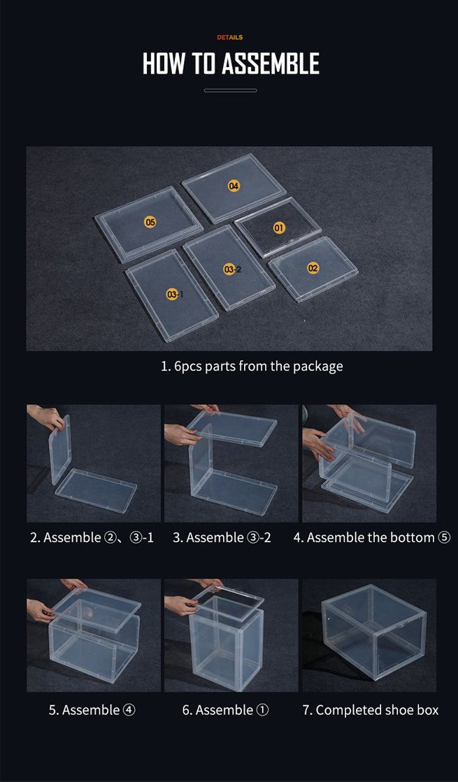12PCS Shoe Storage Box Sneaker Display Cases ABS Plastic Boxes ...