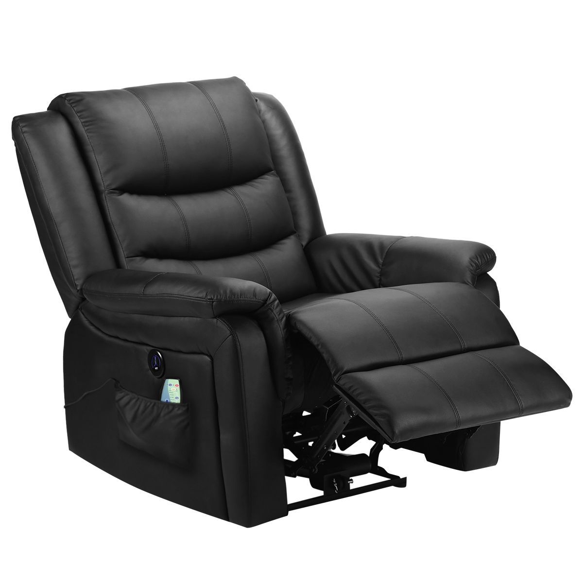 8-Point Heated Vibrating Massage Chair Electric Recliner Armchair ...