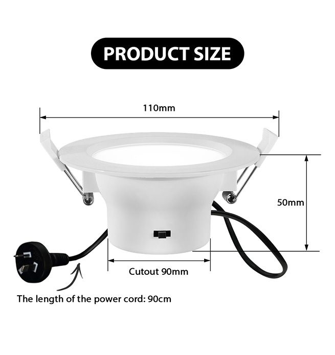 6x LED Downlight Kit 9W 90MM Ceiling Bathroom CCT Changeable Colour ...