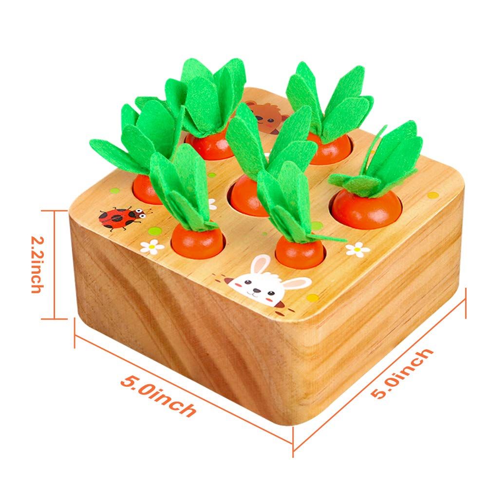 Carrot Harvest Game Wooden Toy for Boys and Girls 6M+?Shape Sorting ...