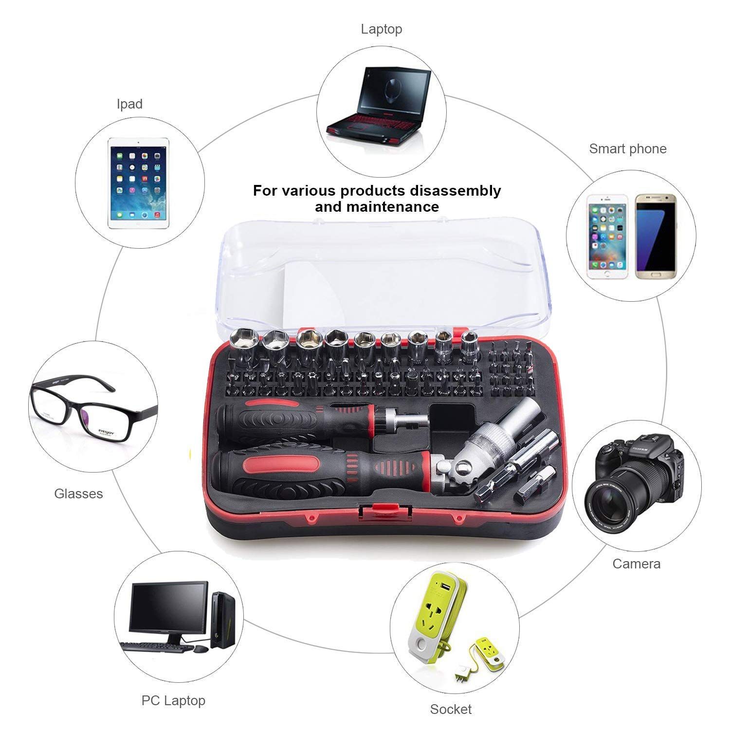 61 in 1 Ratcheting Screwdriver Sets, Precision Magnetic Screwdriver Set ...