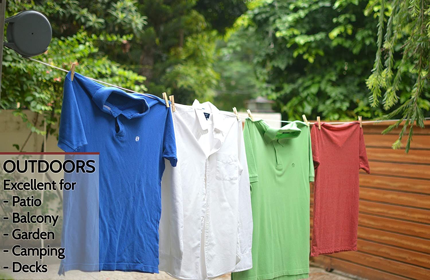 Retractable Clothesline - Portable Heavy Duty Indoor and Outdoor Single ...