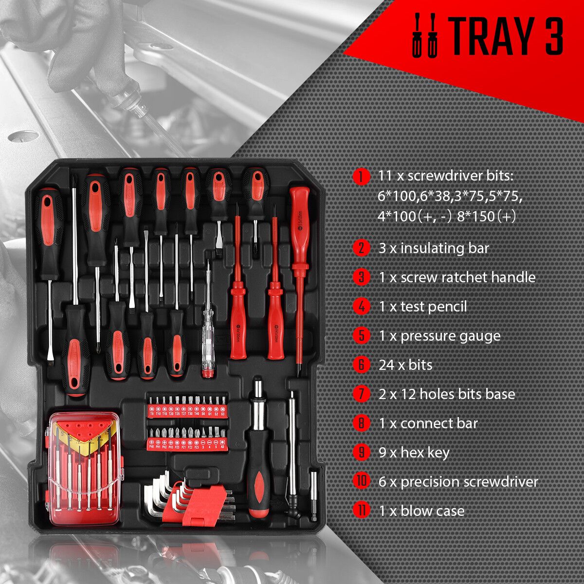 1375 Piece Tool Box Tool Kit Trolley Case Storage Toolbox Tool Set ...