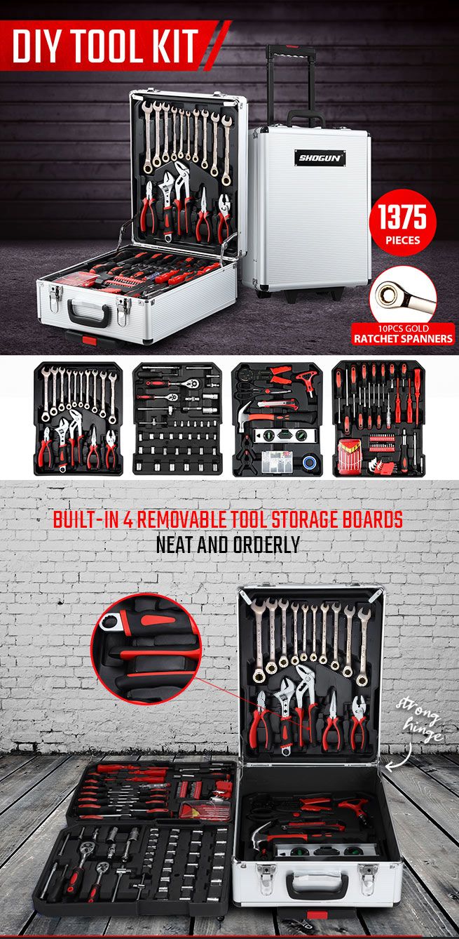1375 Piece Tool Box Tool Kit Trolley Case Storage Toolbox Tool ...