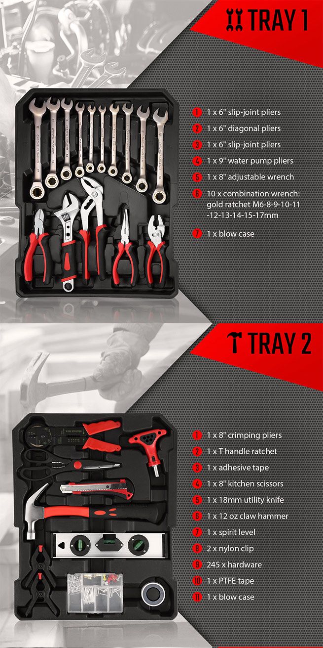 1375 Piece Tool Box Tool Kit Trolley Case Storage Toolbox Tool Set ...