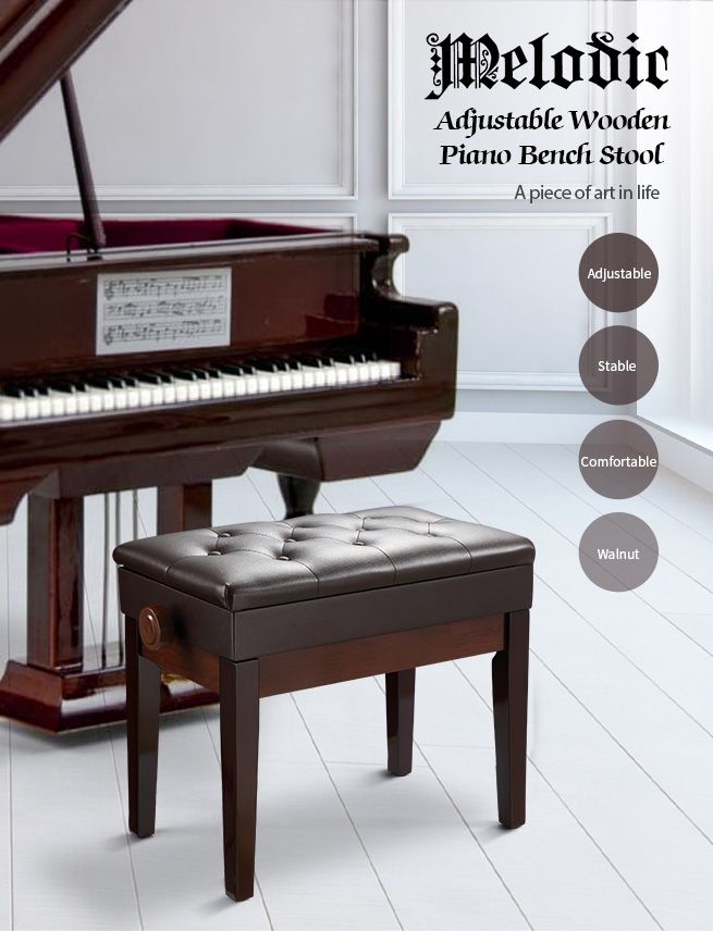 Melodic Adjustable Piano Keyboard Stool Chair Seat Stage Bench | eBay