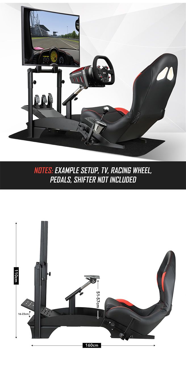 Premium Racing Simulator Cockpit Adjustable Gaming Chair with Monitor ...