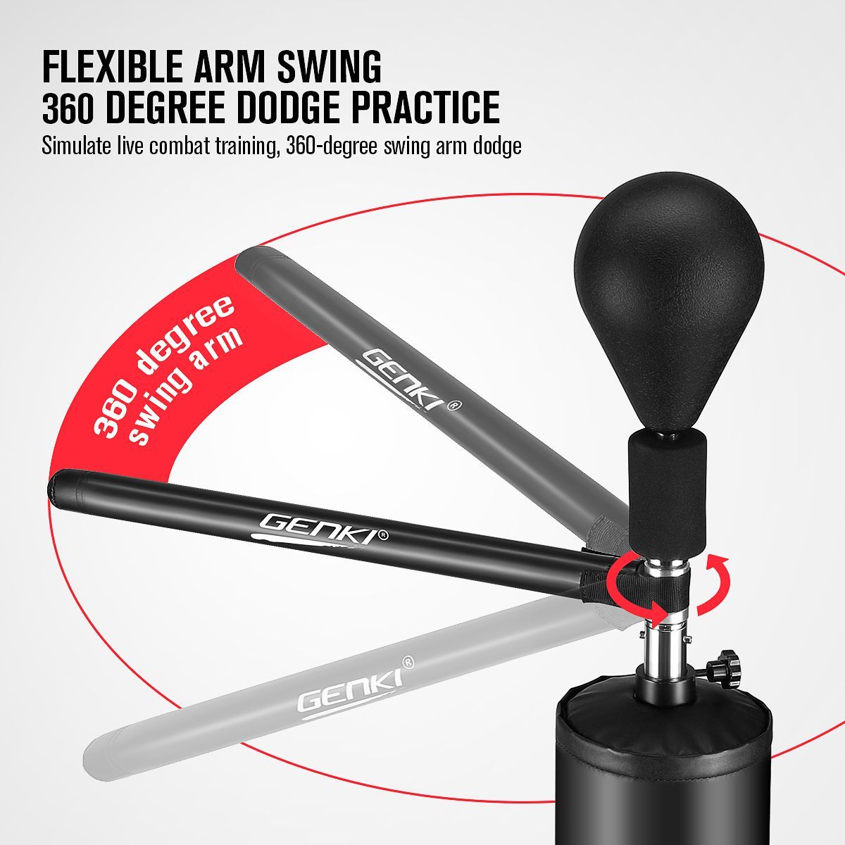 Genki Free Standing Punching Boxing Kicking Bag Stand Adjustable Height ...