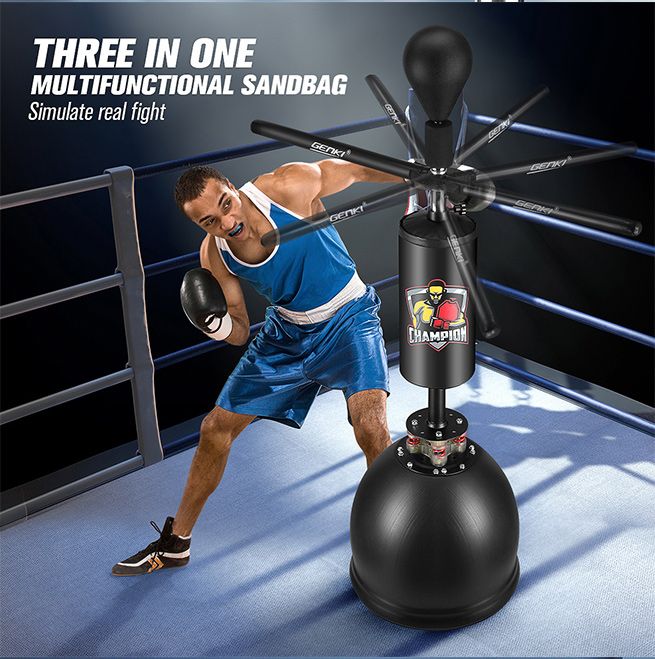 Genki Free Standing Punching Boxing Kicking Bag Stand Adjustable Height ...