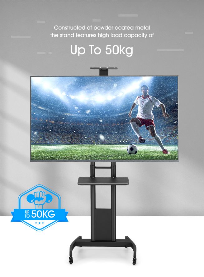 Mobile TV Stand Freestanding TV Bracket Swivel Television Mount with ...