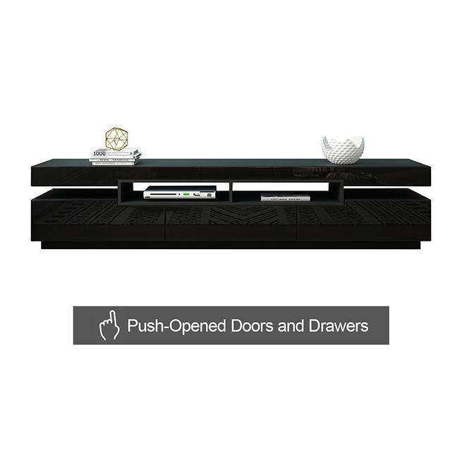 200cm TV Cabinet Bench 2 Doors Television Unit 1 Drawer Stand High ...