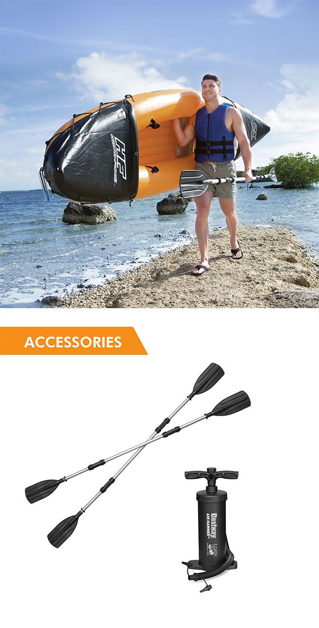 Bestway Lightweight Tandem Kayak Inflatable Two-person Canoe 3.21m x ...