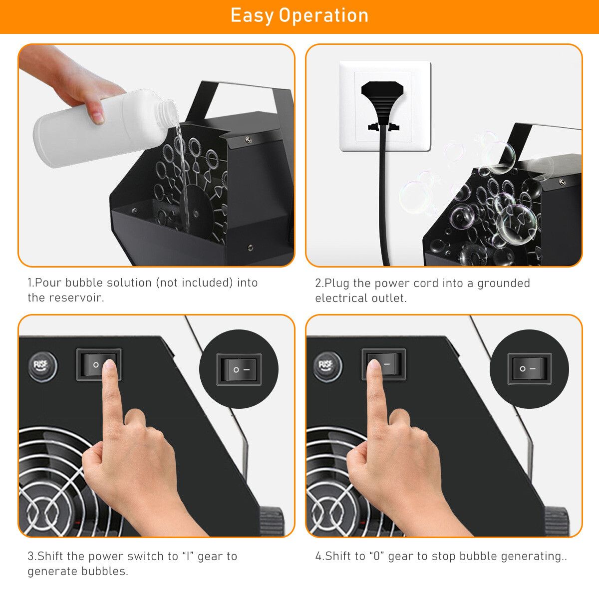 Portable Bubble Machine Electric Auto Bubbling Maker Party Supplies ...