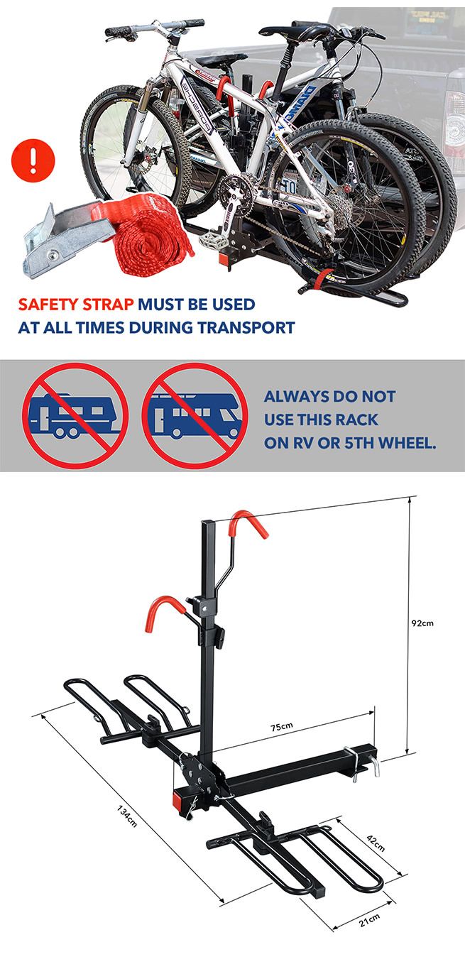 2 Bike Rack for Car SUV Bicycle Storage Carrier Holder Vehicle Rear ...