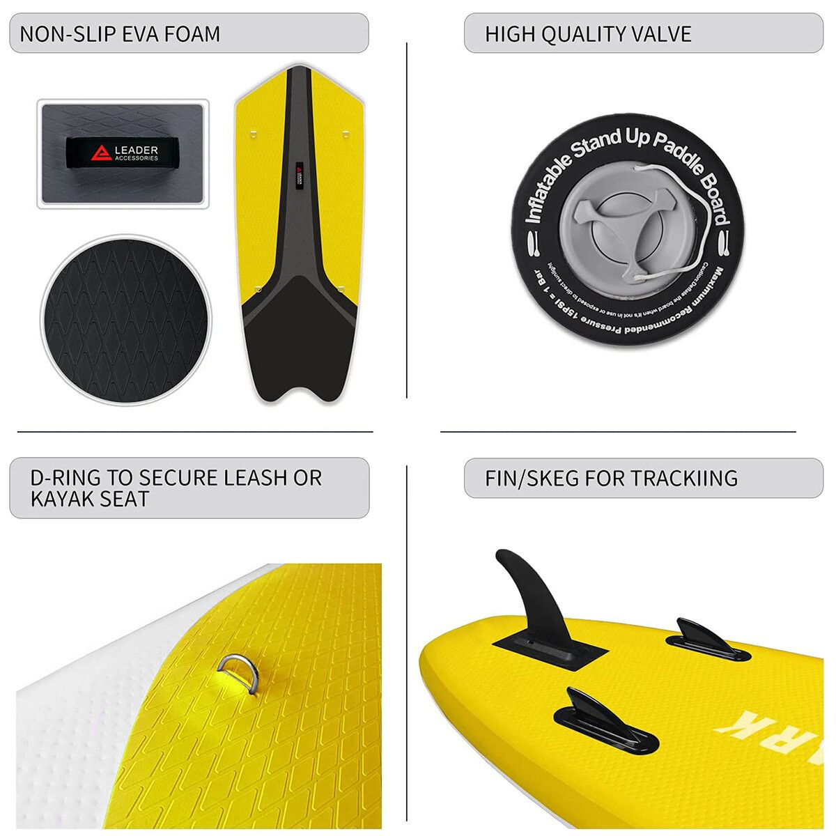 Stand Up Paddle Board Inflatable SUP Surfboard with Paddle Backpack ...