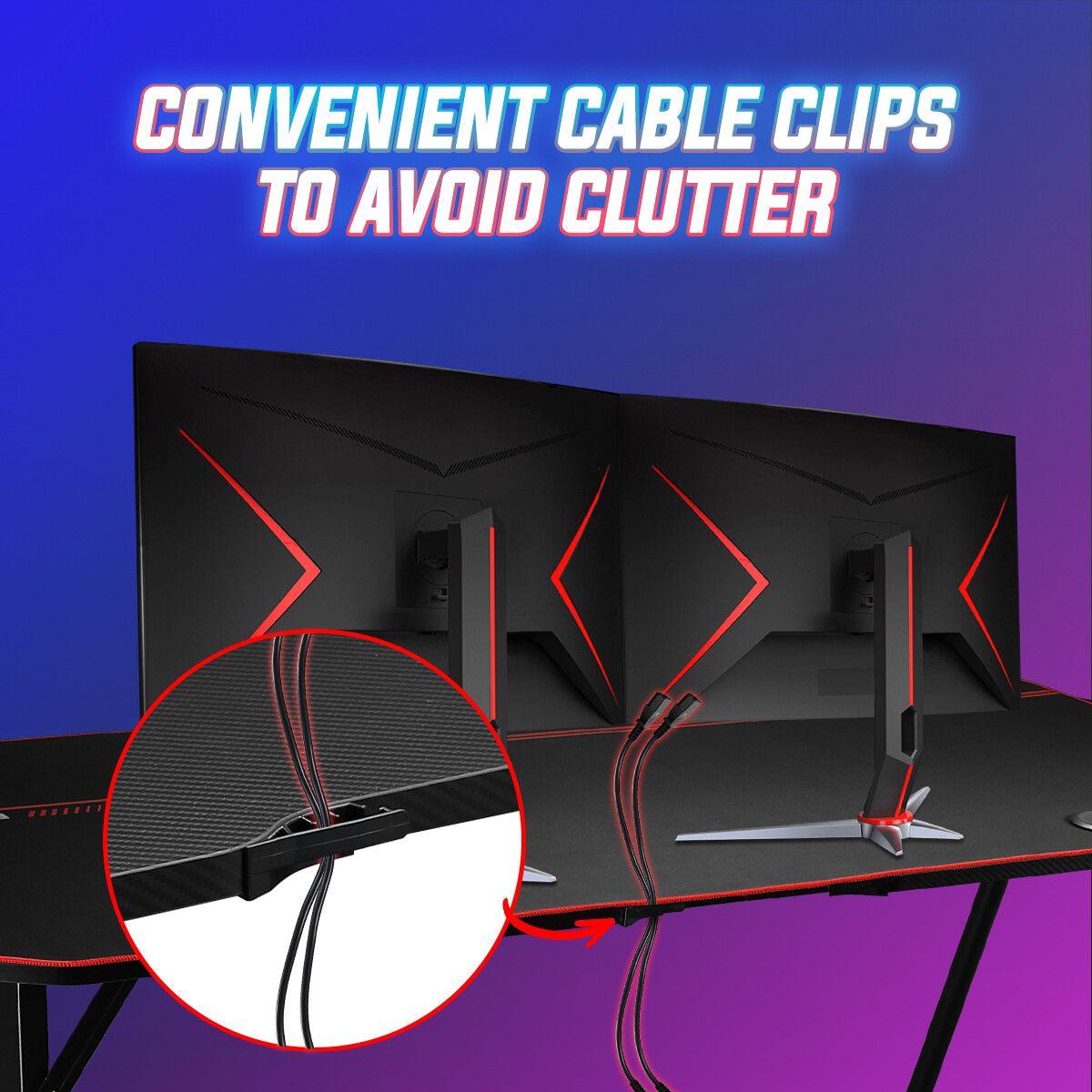 Large Gaming Desk Computer Home Office Writing Racer Table with RGB LED ...