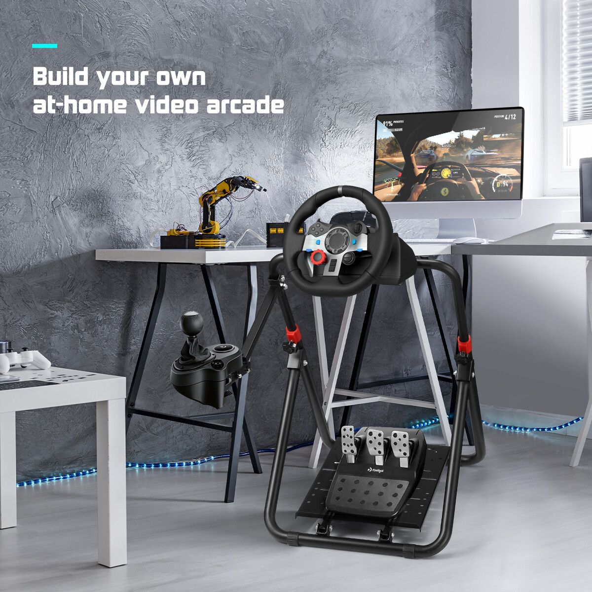 Sim Racing Wheel Stand Foldable Simulator Bracket Gaming Accessories ...