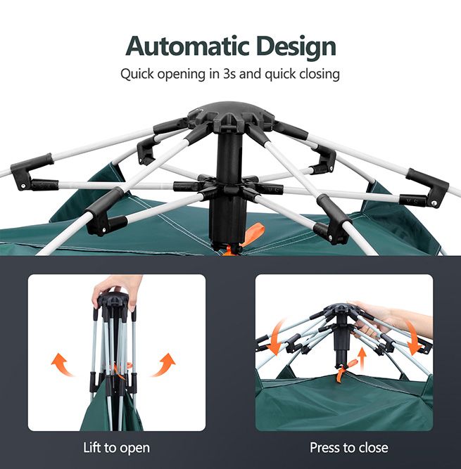 OGL 5 Person Tent Instant Pop Up Beach Camping Shelter Sun Shade Family ...