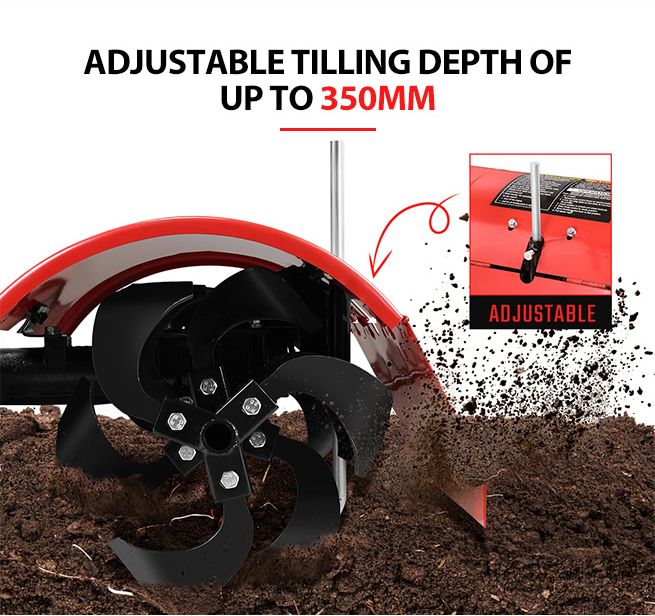 Cultivator Tiller Farm Rototiller Self Propelled Rotary Plough Garden ...