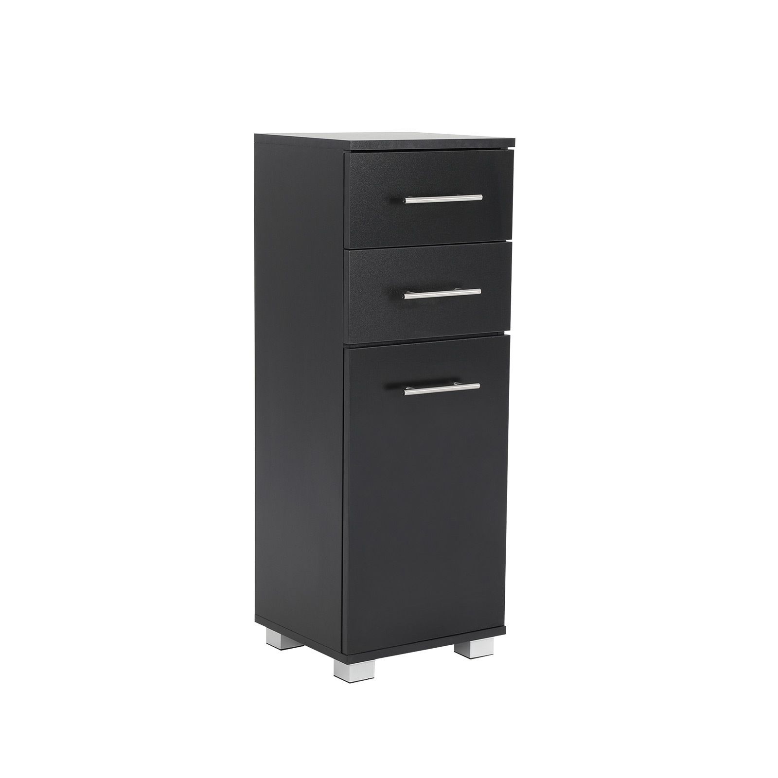 Bathroom Storage Cabinet 85cm Organiser Cupboard Drawer Tall Slim BLACK