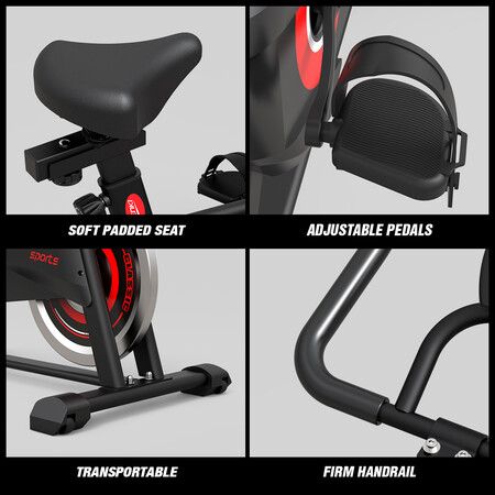 GENKI Fitness Spin Bike Indoor Cycling Home Exercise Adjustable Belt ...