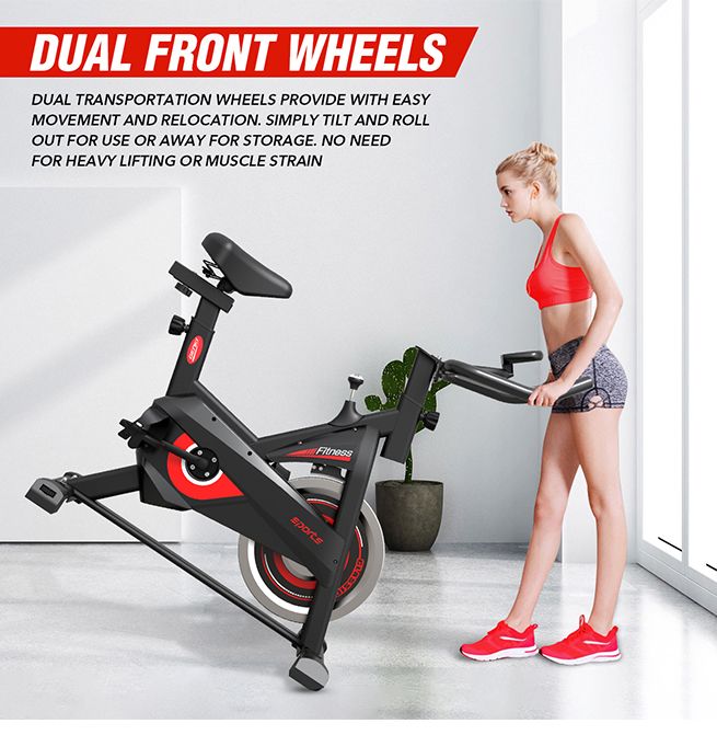 GENKI Fitness Spin Bike Indoor Cycling Home Exercise Adjustable Belt ...