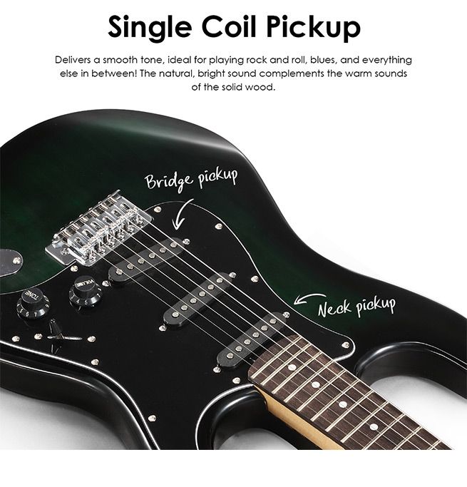 Melodic 39 Inch Electric Guitar with Bonus Amplifier Beginner Full Size ...