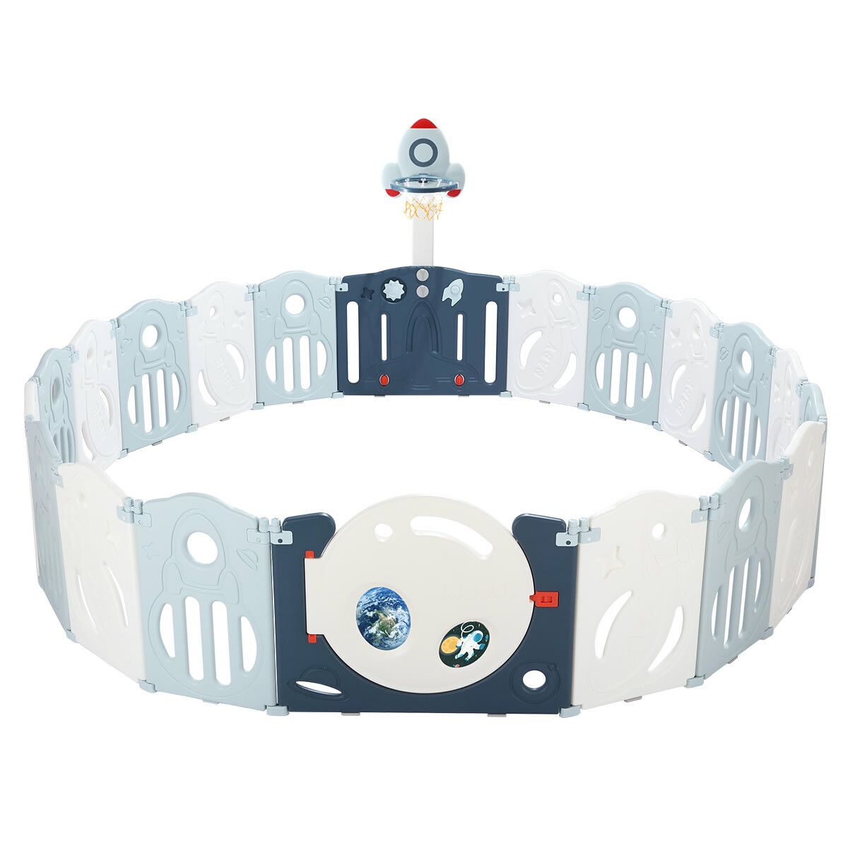 Kidbot 20 Panels Baby Safety Playpen Interactive Fence Gate Yard ...