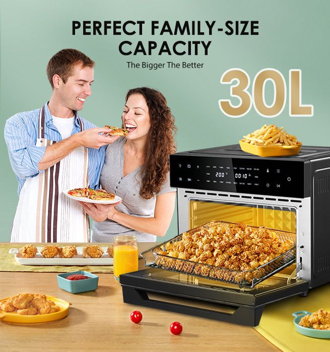 Maxkon Air Fryer Large Convection Oven Electric Digital Toaster Big Air ...