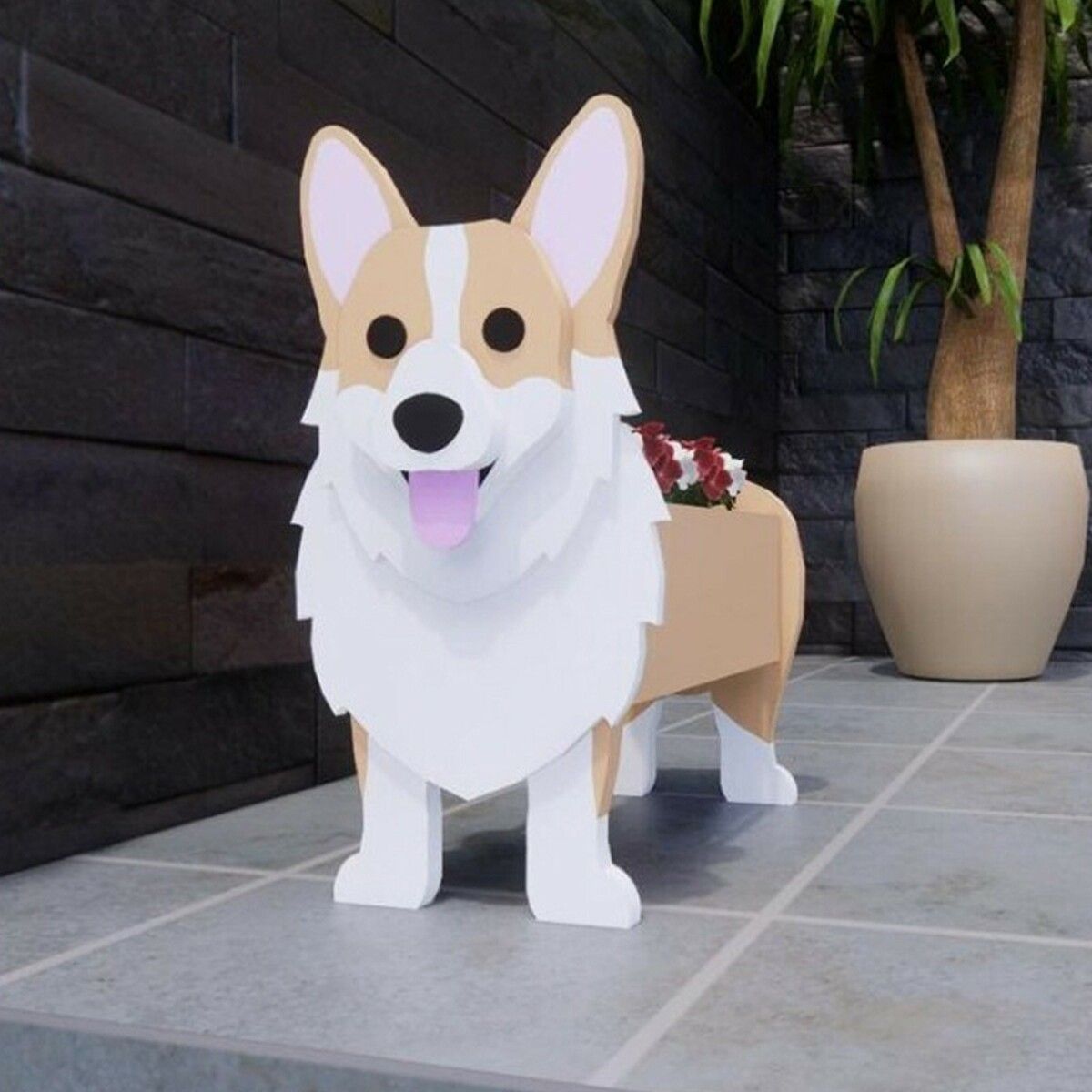 Cute Corgi Planter, Corgi Planter, Dog Shape Succulent Flower Pot ...