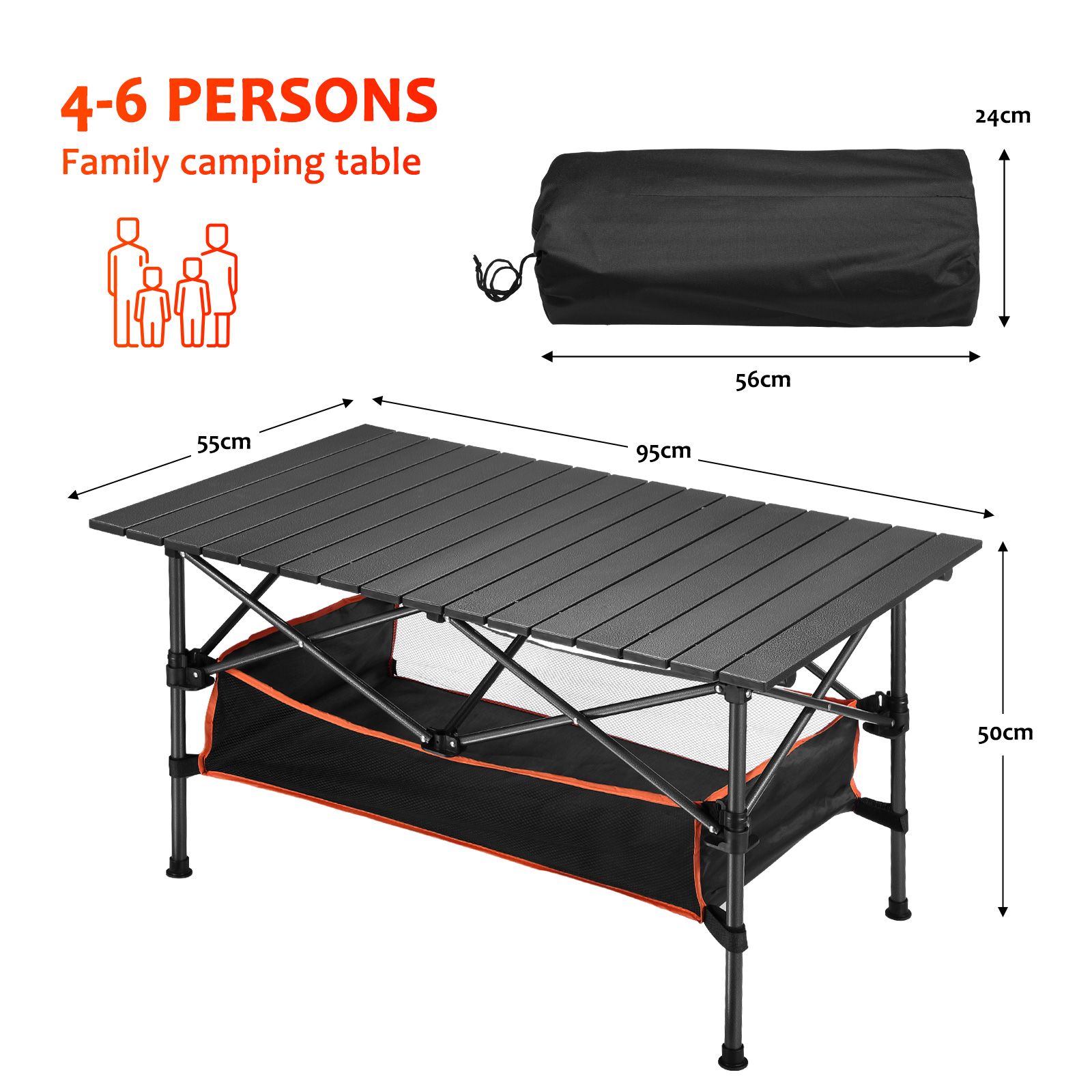 Folding Camping Table Portable Picnic Outdoor Foldable Desk Aluminium ...