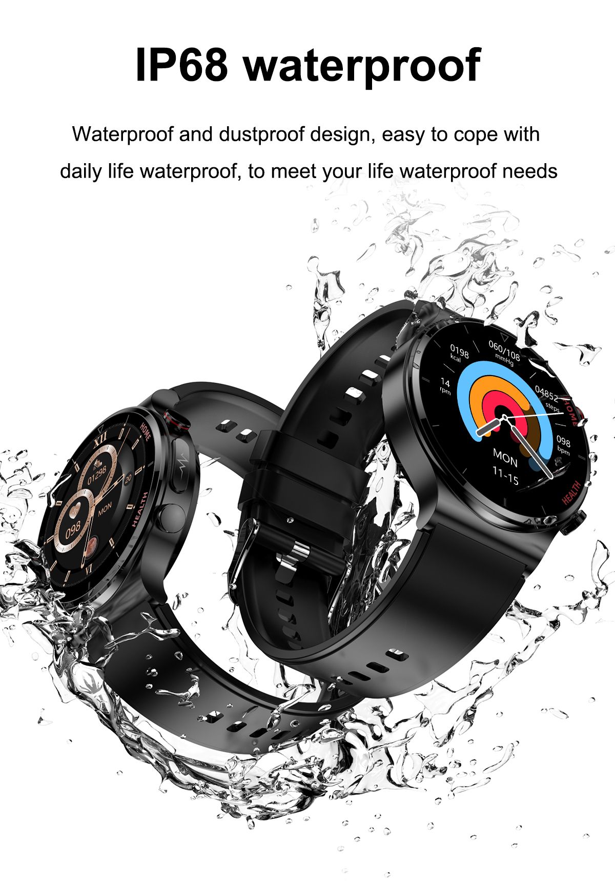 2022 Newest Men Smart Watch Phone Fitness Tracker Body Temperature ...