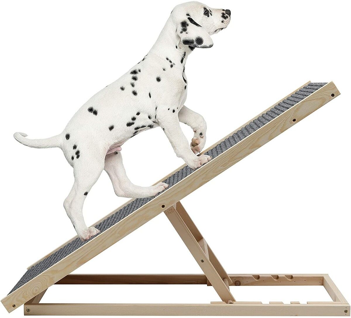 Wooden Adjustable Pet Ramp,Folding Portable Dog & Cat Ramp for Bed and ...