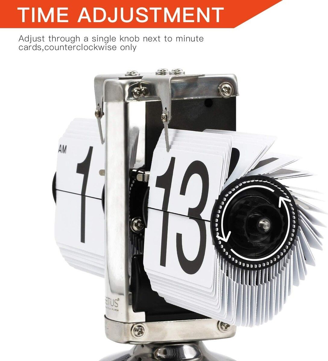 Retro Style Flip Desk Shelf Clock - Classic Mechanical-Digital Display ...