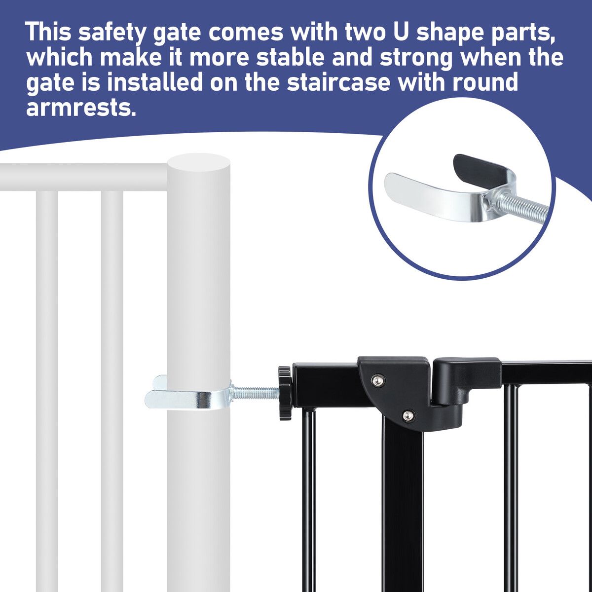 Pet Safety Gate Adjustable Kid Safe Stair Dog Fence Guard Security ...