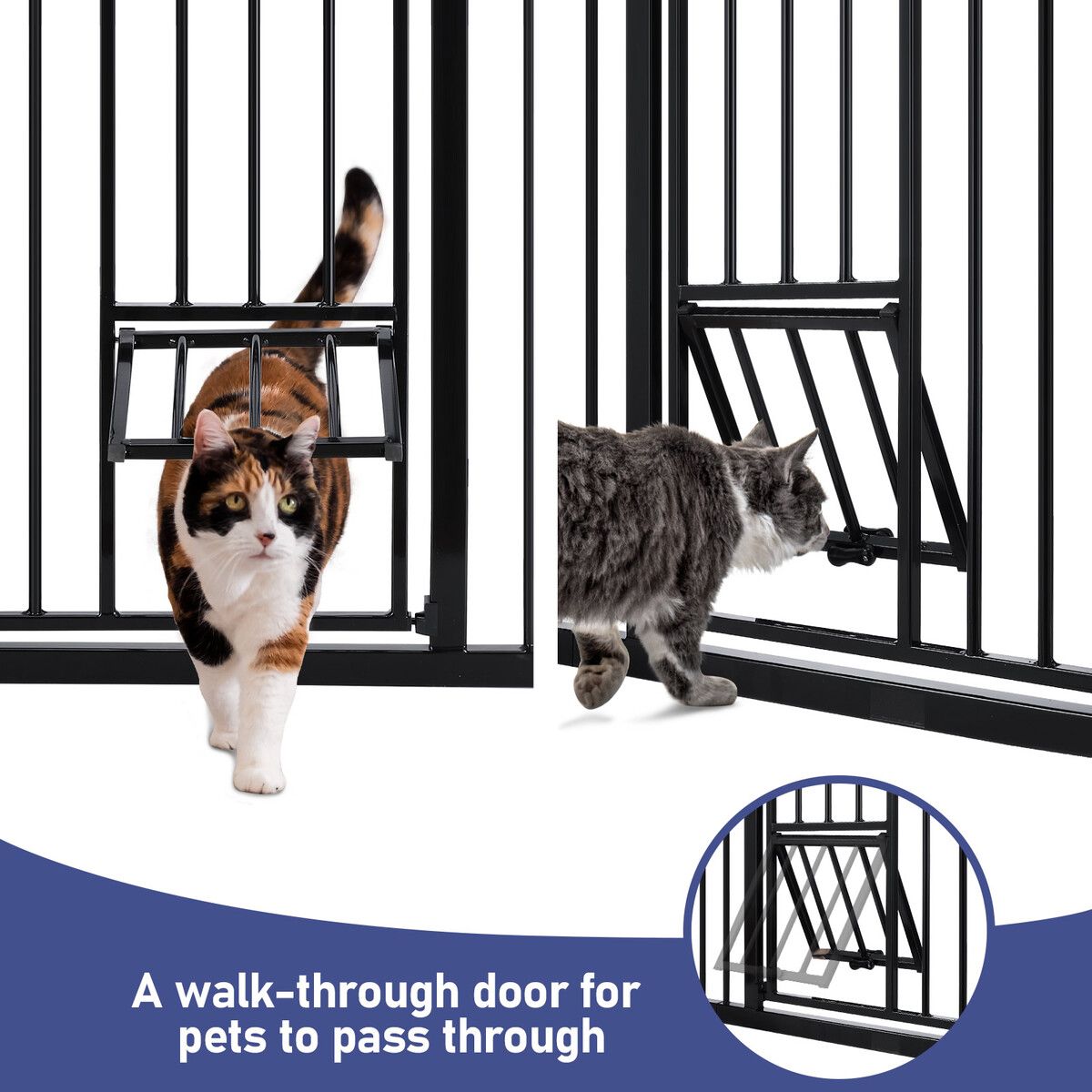 Pet Safety Gate Adjustable Kid Safe Stair Dog Fence Guard Security ...