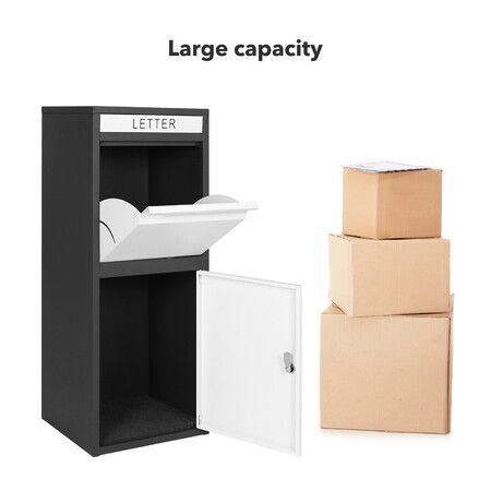 Letterbox Parcel Mailbox Freestanding Drop Post Delivery Box Locking ...