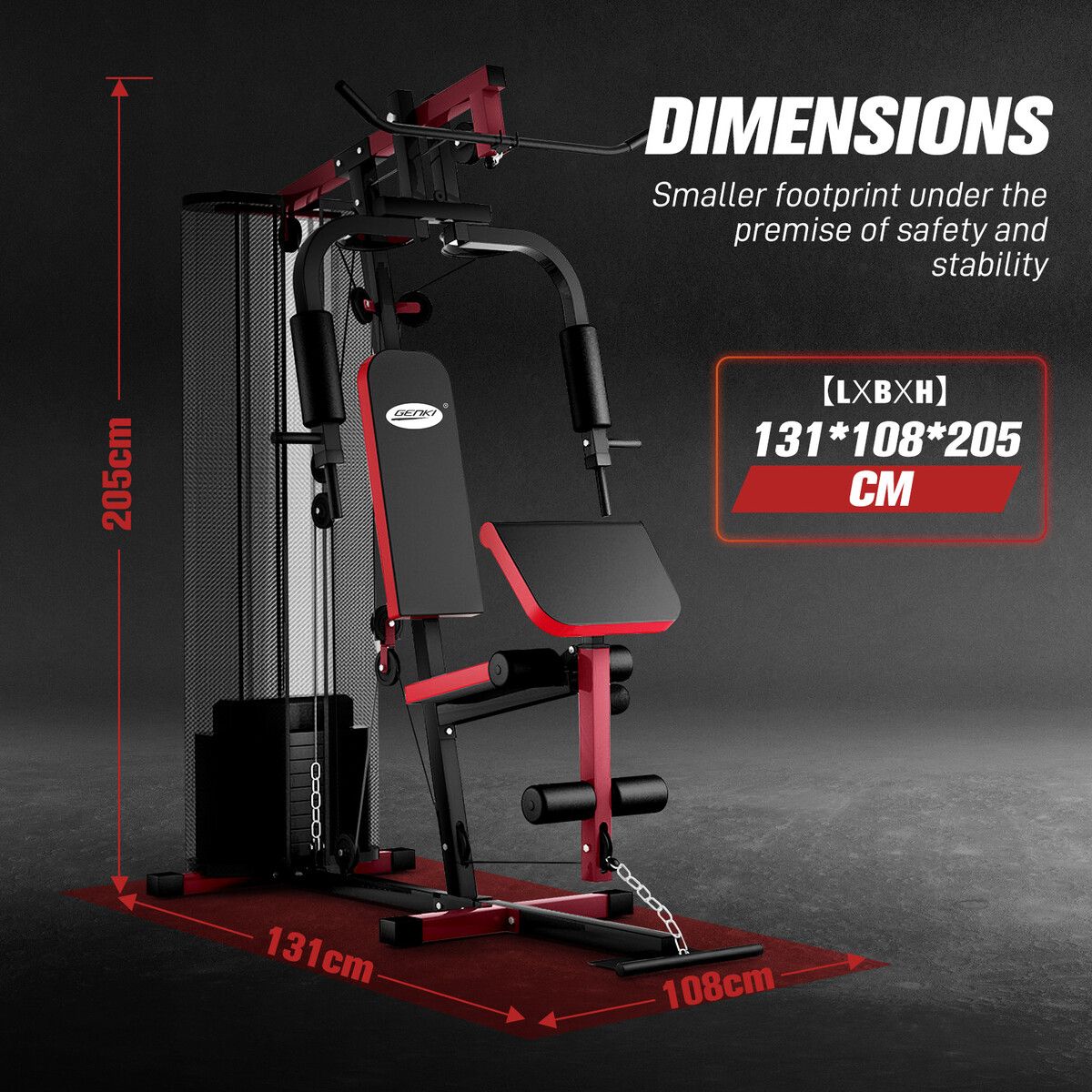 Genki Multi Function Weight Station Home Gym Equipment Exercise Workout ...